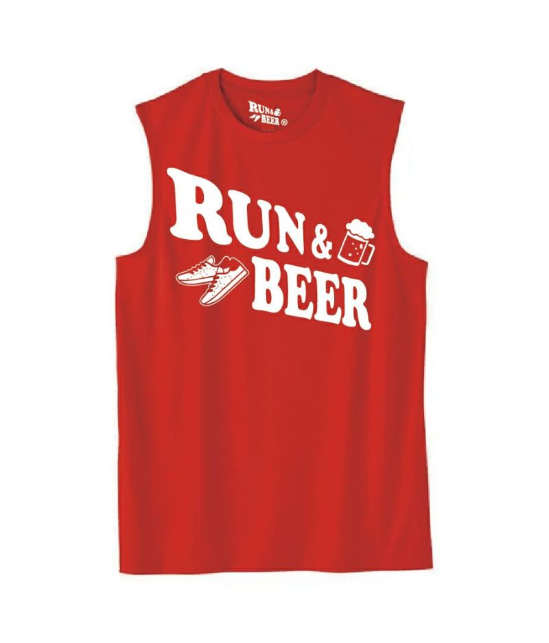 RUN＆BEER model 2nd sleeveless Red | MUNICAN